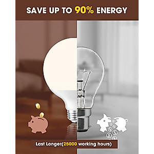 Tujoe LED Globe Light Bulbs G120 Globe Bulb Warm White 3000k Dimming Light Bulbs E26 Base LED Globe 15w Large Light Bulb for Indoor Room Lighting Home Decoration(4 Pcs)