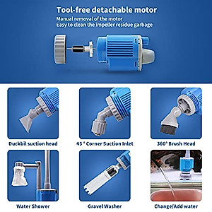 UPETTOOLS Aquarium Gravel Cleaner - Electric Automatic Removable Vacuum Water Changer Sand Algae Cleaner Filter Changer 110V/28W