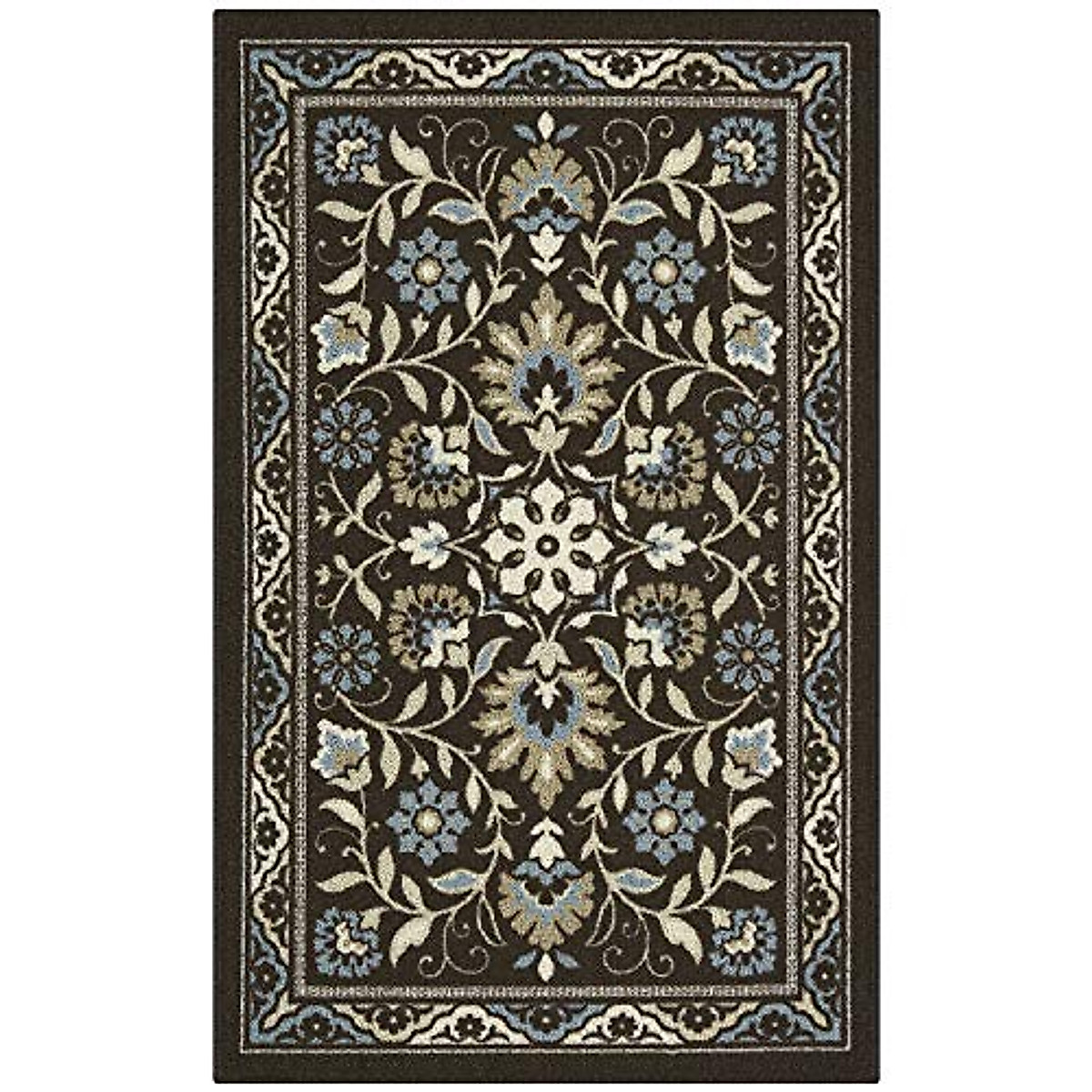 Maples Rugs Florence 2'6 x 3'10 Hallway Entry Kitchen Rugs Non Skid Washable Accent Area Mat [Made in USA], Coffee Brown
