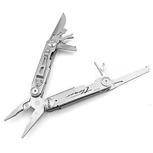 TLONER, ARES Series 15-P Pocket Size Multitool with Premium Stainless Steel Pliers, Short Dagger, Black Luxury Gift Box