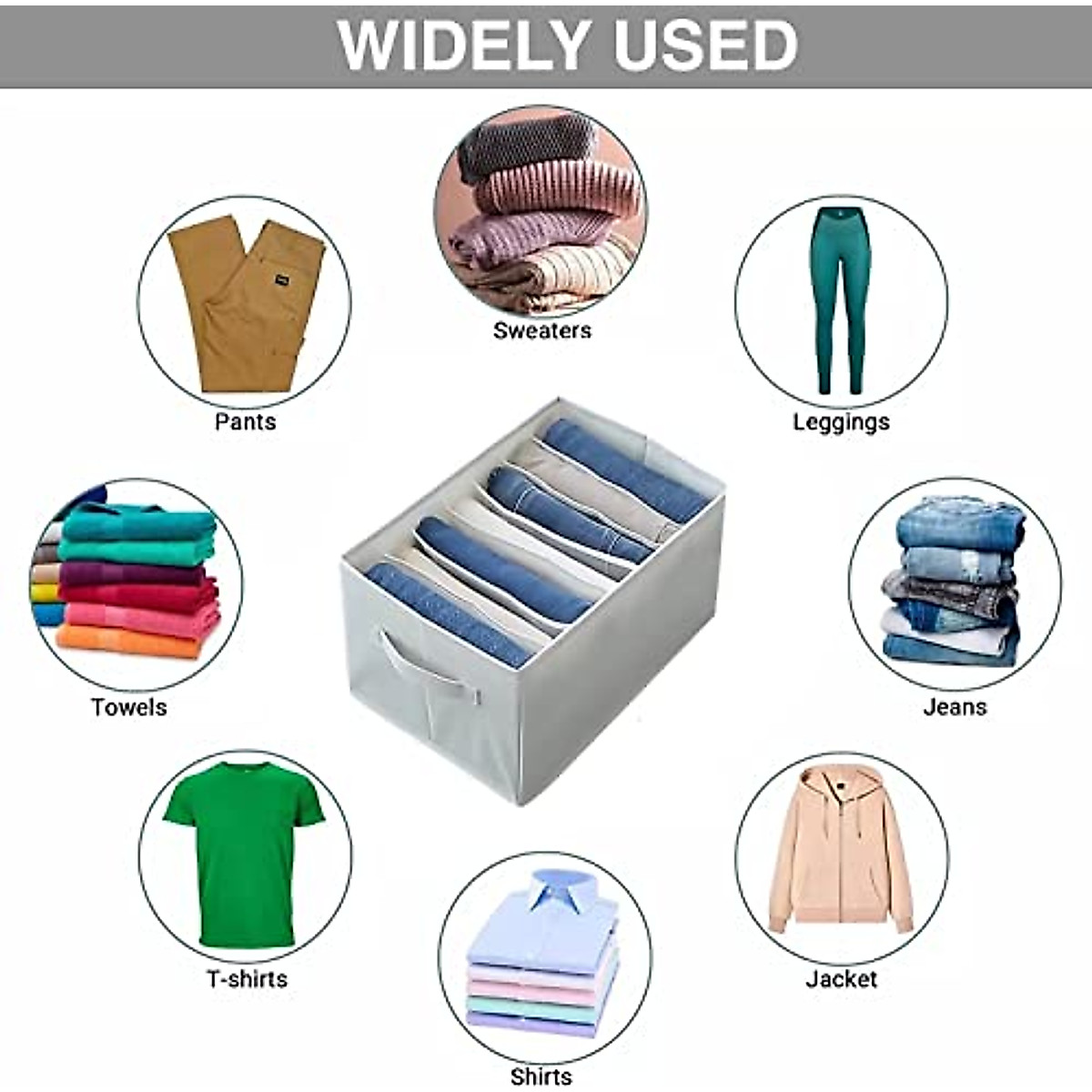 2 Pack Drawer Organizers for Clothing , Clothes Organizer w/ Underwear Organizer , Clothes Organizer for Folded Clothes w/ Space Saving Hangers , Non-Woven Clothing Organizer, Drawer Organizer Clothes