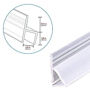TSMST Glass Shower Door Seal Strip, 120 Inch Soft Shower Door Sweep Seal Strip to Stop Leaks for 3/8" Framelss Glass Door