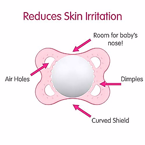 MAM Clear 0-6 Month Pacifiers Value Pack (3 Pack), 0-6 Months Baby Girl Pacifiers, Best Pacifier for Breastfed Babies