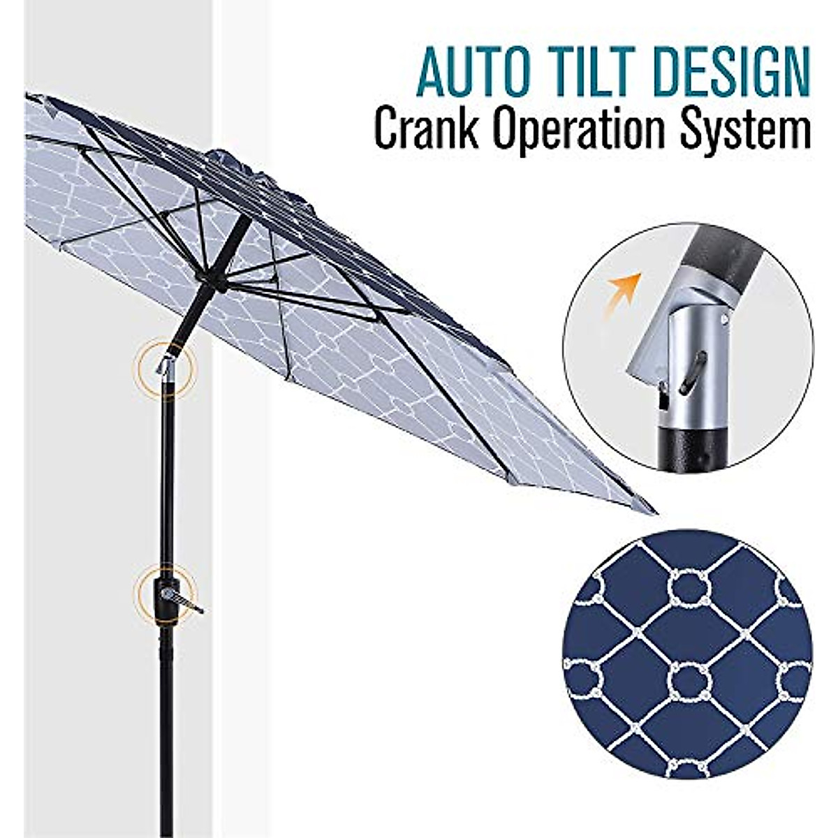 Sophia & William Patio Dining Set 6 Pieces with 9 ft Umbrella, 1x Square 37"x 37" Dining Table, 4 Swivel Chairs Furniture Set for Outdoor Garden Lawn Pool (Umbrella Base Not Included)