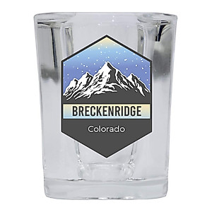 R and R Imports Breckenridge Colorado Ski Adventures 2 Ounce Square Base Liquor Shot Glass