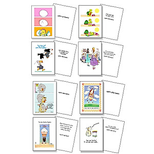 Stonehouse Collection 48 Different Funny Birthday Cards - Assorted Birthday Card Box Set of 48 Card & Envelopes