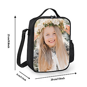 Gaxuciat Custom Backpackand and Lunch Bag, Personalized Lightweight School Bookbag with Lunch Tote Bag Add Your Photo Text for Boys and Girls, Travel, Work