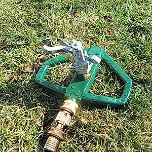 Sprinklers for Yard - AINEED Water Sprinkler for Lawn with Metal Base, Pulsating Impact Lawn Sprinklers for Yard Large Area, Garden Hose Sprinklers System with Sprinkler Head