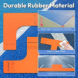 A11N Pickleball Court Marking Kit - Throw Down Markers with 33ft Long Tape Measure, Chalk and Carrying Bag, Neon Orange