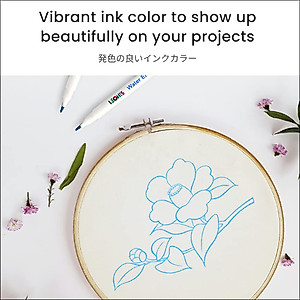 LEONIS Water Erasable Fabric Marking Pen Blue 5 Count Pack [ 78008 ]