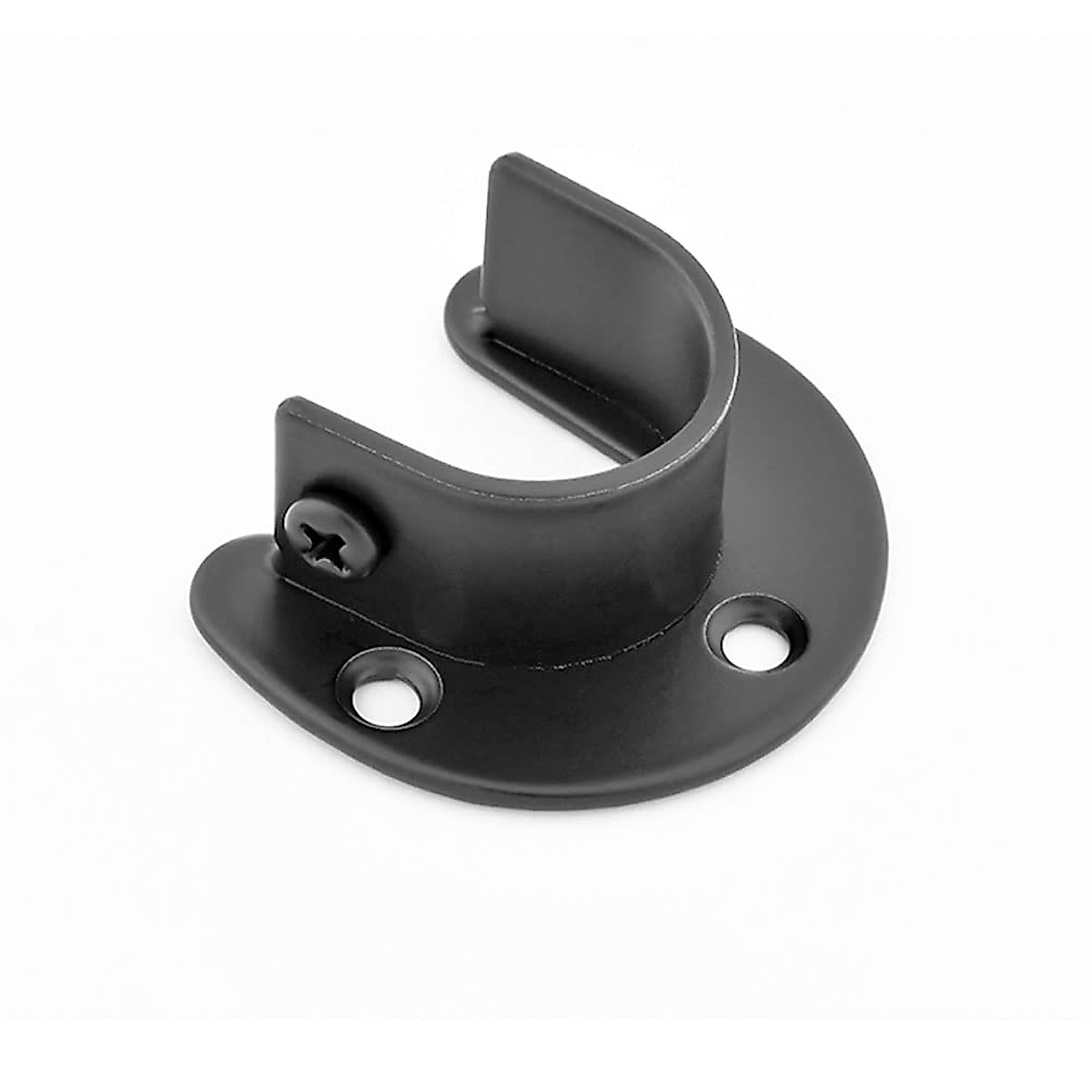 Brackets, U Shaped, 2 Packs Heavy Duty Metal Steel Closet Pole Socket Set 1-1/2", Black