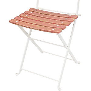 Sunnydaze Classic Cafe European Chestnut Wooden Folding Bistro Chair - Indoor or Outdoor Use on Patio, Deck, Balcony or Camping - Antique Pink - Set of 4