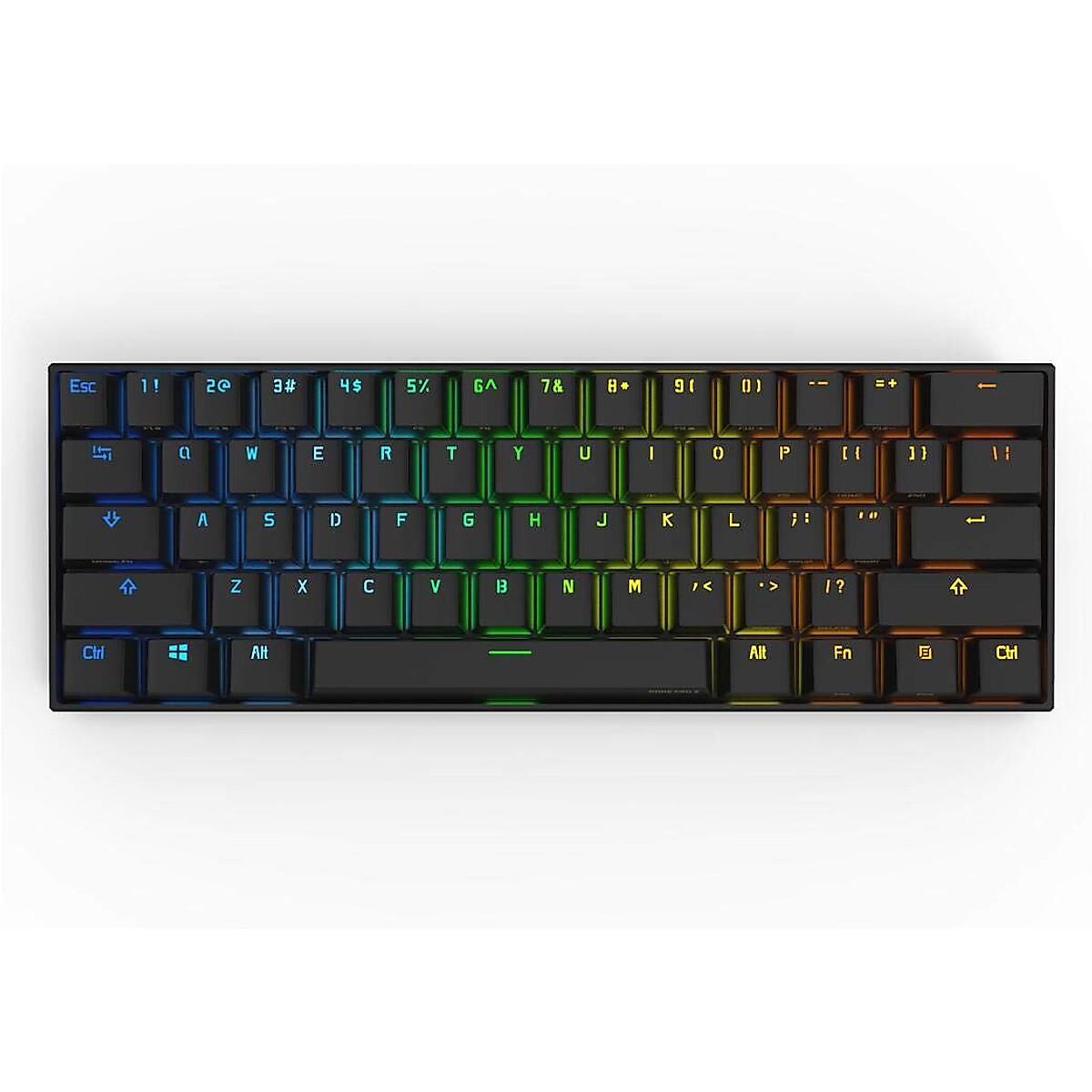 CORN Anne Pro 2 Mechanical Gaming Keyboard 60% True RGB Backlit - Wired/Wireless Bluetooth 5.0 PBT Type-c Up to 8 Hours Extended Battery Life, Full Keys Programmable (Gateron Blue, Black)