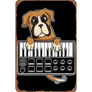 Modular Synthesizer Dog Poster Retro Metal Tin Sign Vintage Wall Decor Signs Metal Poster 8x12 Inch