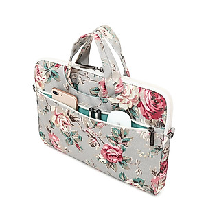 Canvaslove Rose Pattern Water Resistant Laptop Shoulder Messenger Bag for MacBook Pro 16 inch,15.6 inch and 15 inch-16 inch Laptop