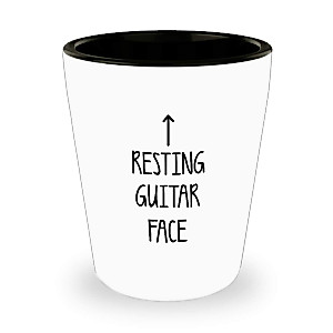 For Guitarists Drinking Resting Guitar Drinking Face Funny Witty Gag Ideas Drinking Shot Glass Shooter Birthday Stocking Stuffer