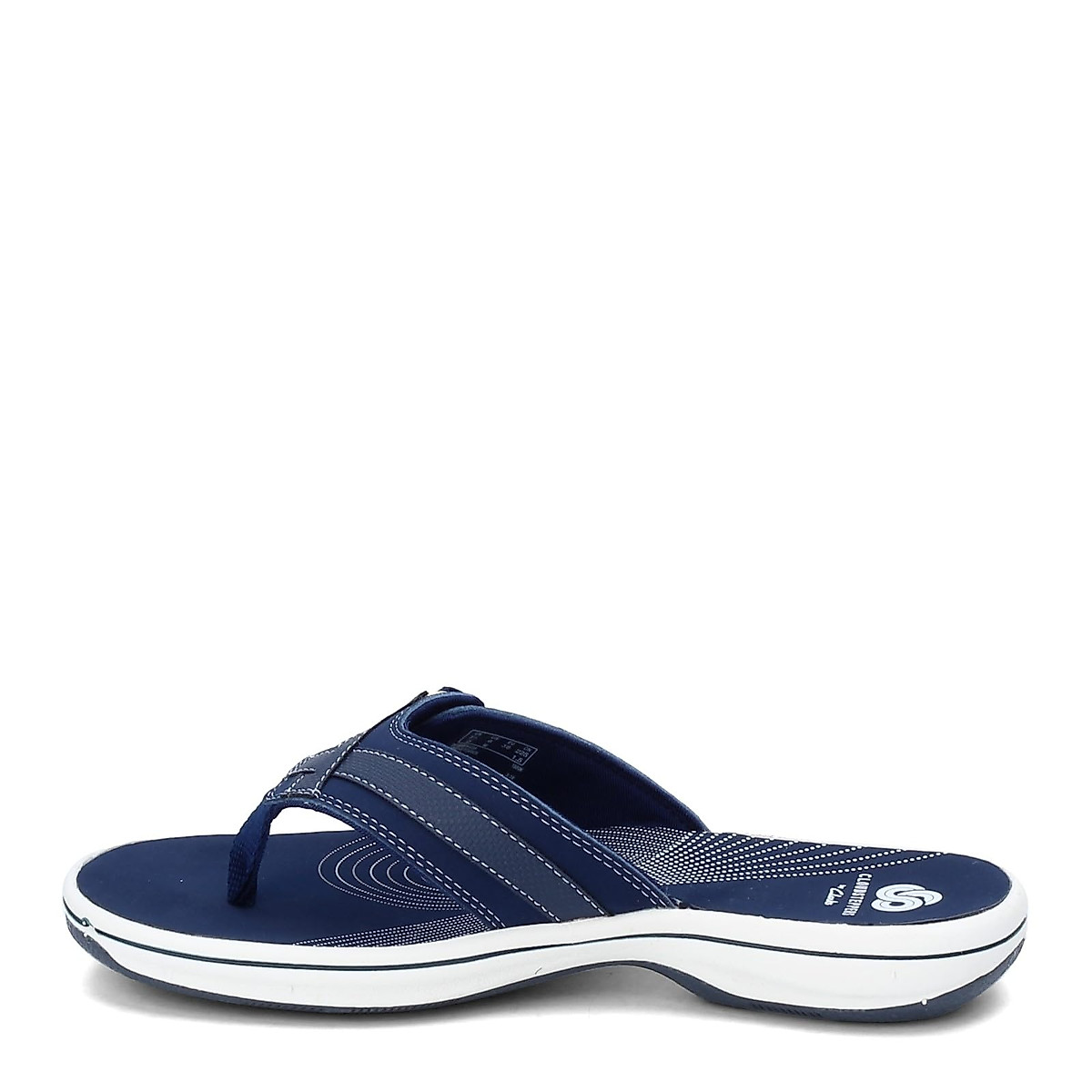Clarks Women's Breeze Sea Flip-Flop, Navy Synthetic, 11