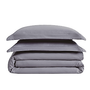 LONDON FOG Garment Washed Solid Duvet Set Blue Microfiber 3-Piece King Duvet Set, Solid Themed, Adult and Teen, Oeko-TEX Certified