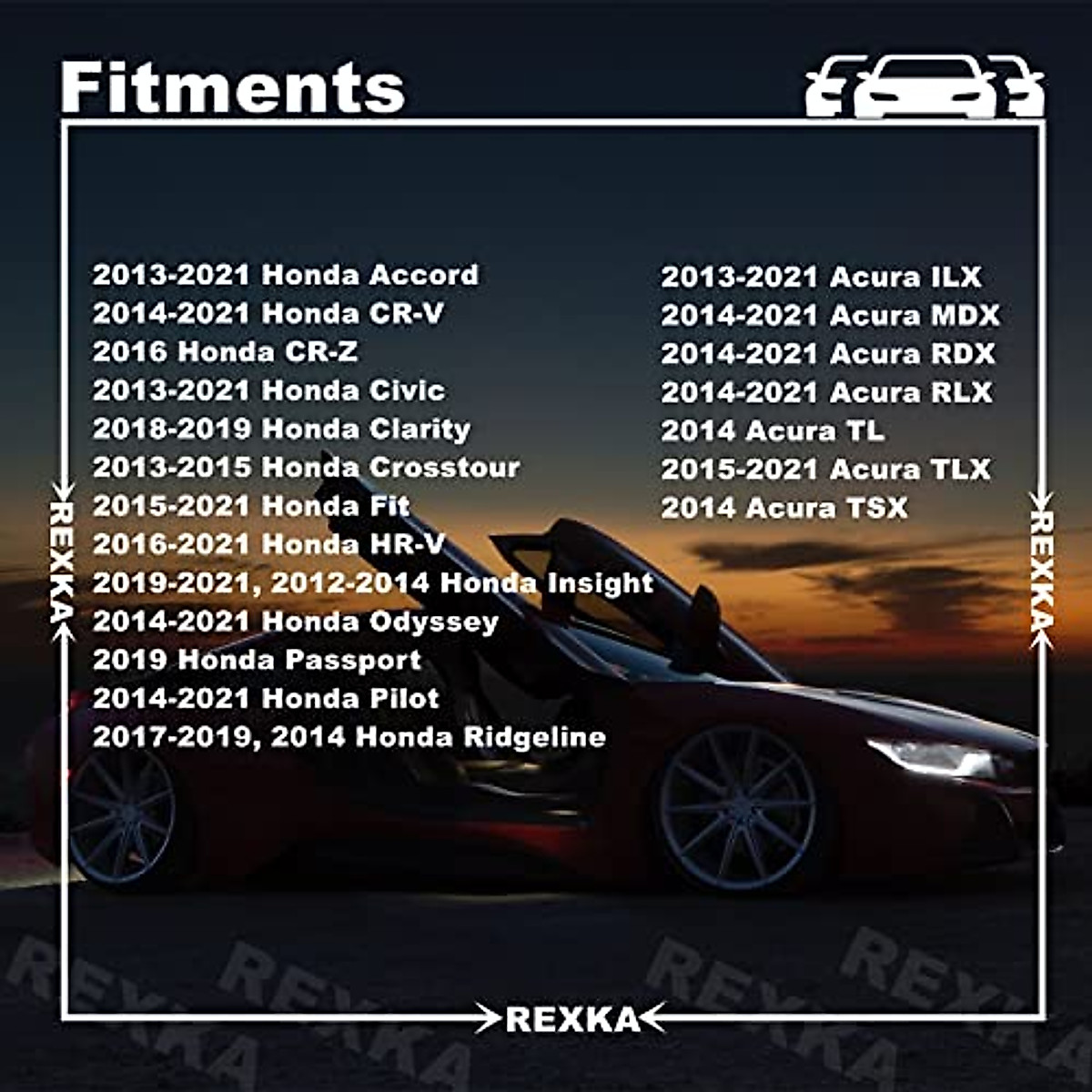 Rexka 40pcs Rear Front Bumper Cover Fender Grille Under Cover Push-Type Retainer Clip Fastener Rivet 91505-TM8-003 for Honda Acura