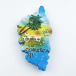 Corsica France Fridge Magnet Travel Souvenir Refrigerator Decoration 3D Magnetic Sticker Hand Painted Craft Collection