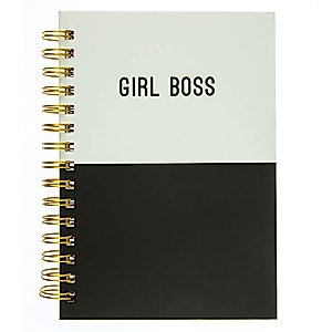 Graphique "Girl Boss" Hard Cover Journal - Fashioned With a Mix of Monochromatic Contemporary Design and a Timeless Attitude, 160 Ruled Pages, 6.25" x 8.25" x 1" – For Taking Notes, Lists and More