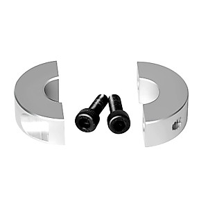 (Pack of 4) Split Shaft Collar Bore 25mm, Aluminum Alloy Two Halves Clamping Collar for Shaft, 45mm OD, 12mm Thickness, with M5 Set Screws