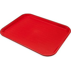 Carlisle FoodService Products Cafe Plastic Fast Food Tray, 14" x 18", Red