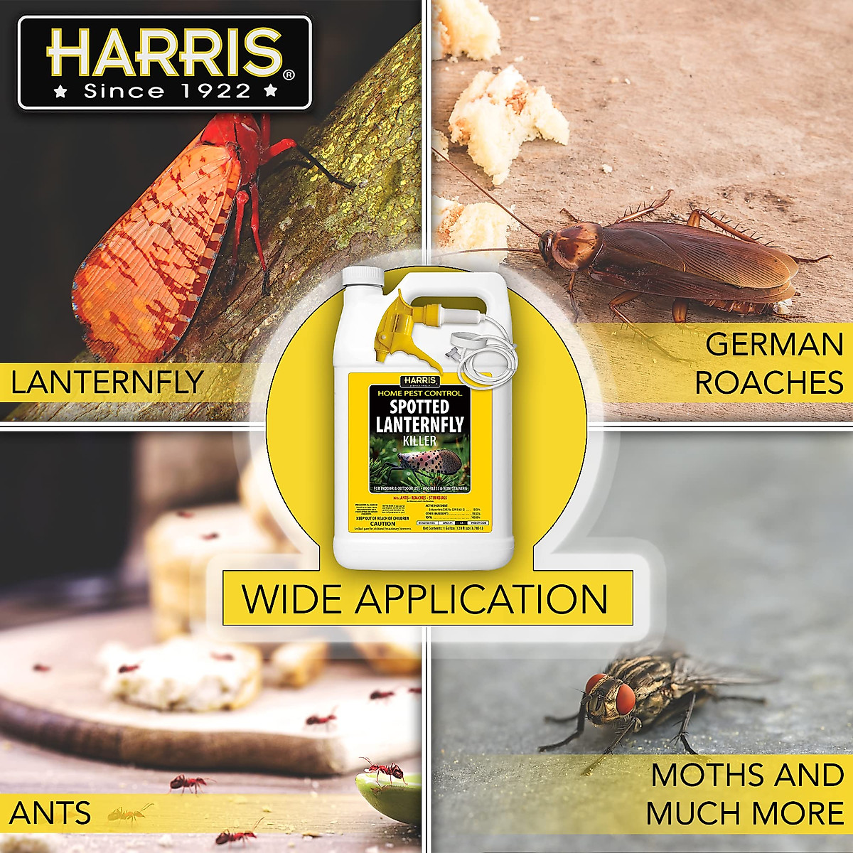 Harris Spotted Lantern Fly Killer, Odorless and Non Staining Ready to Use Spray, 128oz