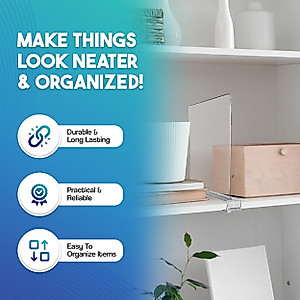 BigBcart Acrylic Shelf Dividers for Closet Organization - Wood Closet Shelf Organizer | Closet Shelf Divider | Closet Dividers for Shelves, Suitable for Wooden or Vertical Shelves (8 Pack)