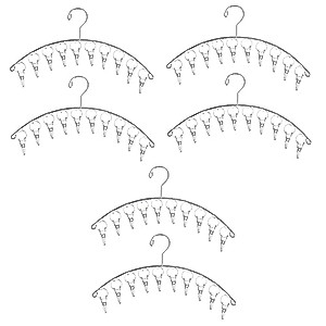 Zerodeko 6 Packs Stainless Steel Hangers Scarf Rack Towel bin Clothes Hanger s Diapers Laundry Drying Rack Clothes Clips Drip Hanger Coat Hanger Clothespin Socks Rack drip Rack
