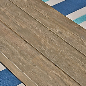 Christopher Knight Home Toby Outdoor Acacia Wood Bench, Sandblast Gray Finish and Black