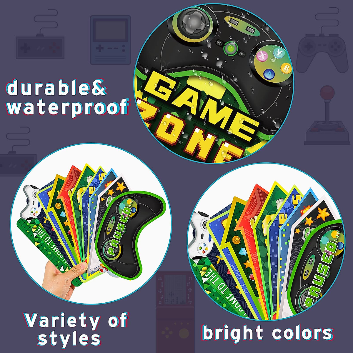 20 Pieces Video Game Party Sign Game Party Themed Directional Signs Video Game Sign Funny Video Game Cutouts Welcome Yard Outdoor Wall Sign Party Supplies Photo Props Backdrop Decoration Party Decor