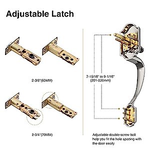 Brightify Satin Nickel Front Door Handle, Satin Nickel Door Handle with Door Lever, Modern Front Door Handle Set, Adjustable Deadbolt Lock Set with Single Cylinder, Reversible for Right&Left