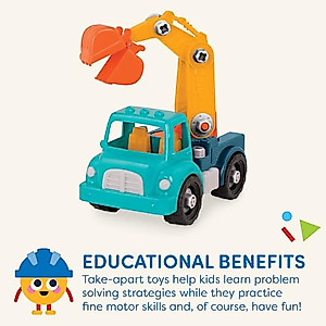 Battat – Classic Construction Toy – Pretend Play Tools – Toddler Trucks – Dexterity Building Toy – 3 Years + – Take-Apart Crane