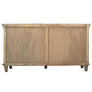 Sunset Trading Cottage 71" Panel Door Credenza | Driftwood Brown Solid Wood Fully Assembled Cabinet Sideboard
