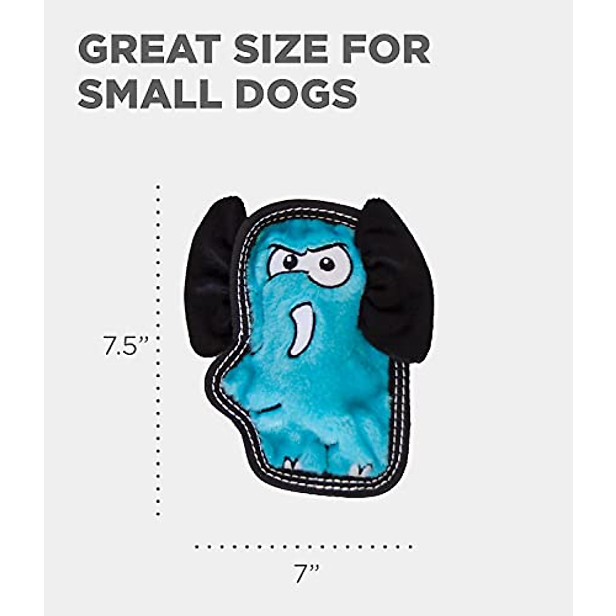 Outward Hound Tough Seamz Elephant Plush Dog Toy, Small