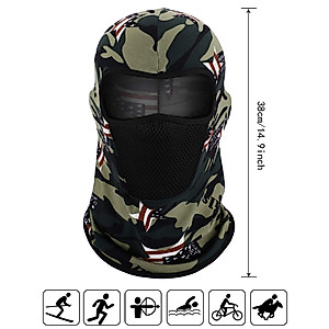Blulu 4 Pieces Balaclava Full Face Mask Winter Windproof Balaclava Neck Sun Protection Breathable Face Cover (Camouflage)
