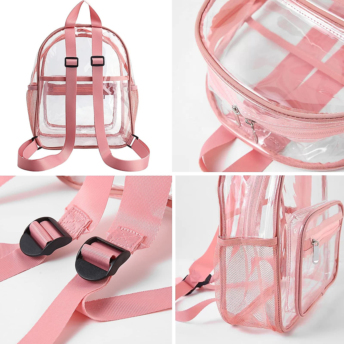 Noy Lacha Girls Clear Backpacks Purses Small Stadium Approved Ita Transparent Travel Daypacks for Teenager