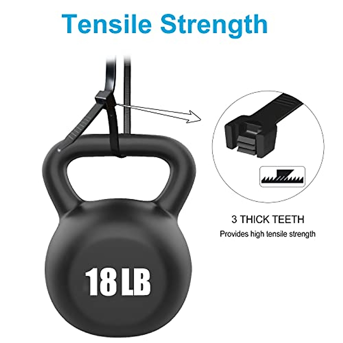 Zip Ties 4 inch, Small Zip Ties with 18 lb Tensile Strength, Black, 200 Pack, by Tantti Supply