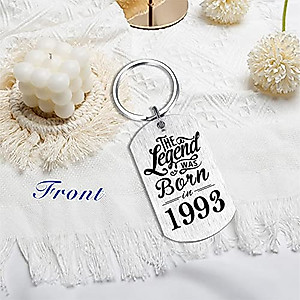 Yobent 30th Birthday Gifts for Him Men 1993, Happy 30th Birthday Keychain, 30 Year Old Birthday Gifts for Her Women，The Legend was Born in 1993