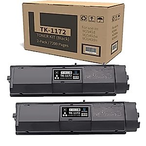 Compatible TK1172 TK-1172 Toner Cartridge Replacement for Kyocera M2540d M2540dw(1102RY2US0) M2040dn(1102S33NL0) Toner Kit Printer（2-Pack, Black） by AQINK