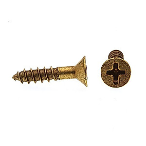 Prime-Line 9035052 Wood Screw, Flat Head Phillips, #8 X 3/4 in, Solid Brass, Pack of 100