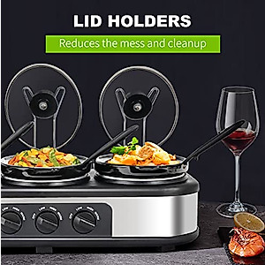 Sunvivi Triple Slow Cooker with 3 Spoons, 3 Pot Crock Food Warmers for Parties Buffet Server, Mini Slow Cooker Pot for Dips, Perfect for Parties, Entertaining & Holidays