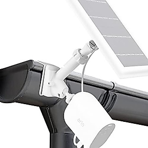 Wasserstein Bundle - Bulb Socket with Arlo Charging Cable & White Gutter Mount for Security Camera and Solar Panel Compatible with Arlo Ultra/Ultra 2, Arlo Pro 3/Pro 4 (Camera NOT Included)
