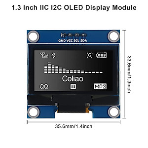 4pcs 1.3" OLED Display Module SPI IIC I2C Serial 128x64 SSH1106 SSD1306 OLED LCD Display LCD Module for Raspberry Pi/AVR/PIC/STM32 (White)