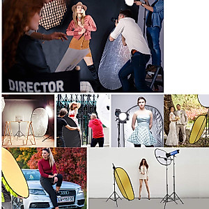 24x35inch Photography Light Reflector with Clip 5 in 1 Portable 60x90cm Oval Collapsible Multi Disc Photography Studio Photo Camera Lighting Reflector Diffuser