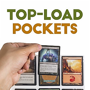 9-Pocket Trading Card Pages, Top-Load - Protective Sleeves for Standard Size Cards - TCGs, Sports, and Collectible Card Games| Acid-Free Transparent Plastic Sheets for 3-Ring Trading Card Binders