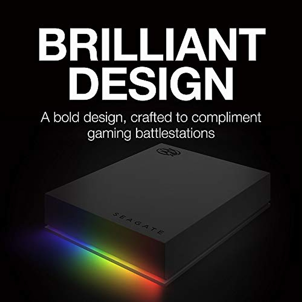 Seagate FireCuda Gaming Hard Drive External Hard Drive 2TB - USB 3.2 Gen 1, RGB LED lighting for PC and Mac with Rescue Services (STKL2000400)