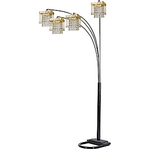 Milton Greens Stars A6968BK Salvador Adjustable Arc Floor Lamp, 84-Inch, Black