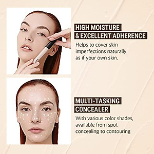 AEKYUNG LUNA Long Lasting BIG Concealer, Korean Makeup, Full Coverage High Adherence For Under Eye Dark Circles, 02 Beige (1.05 fl. oz)